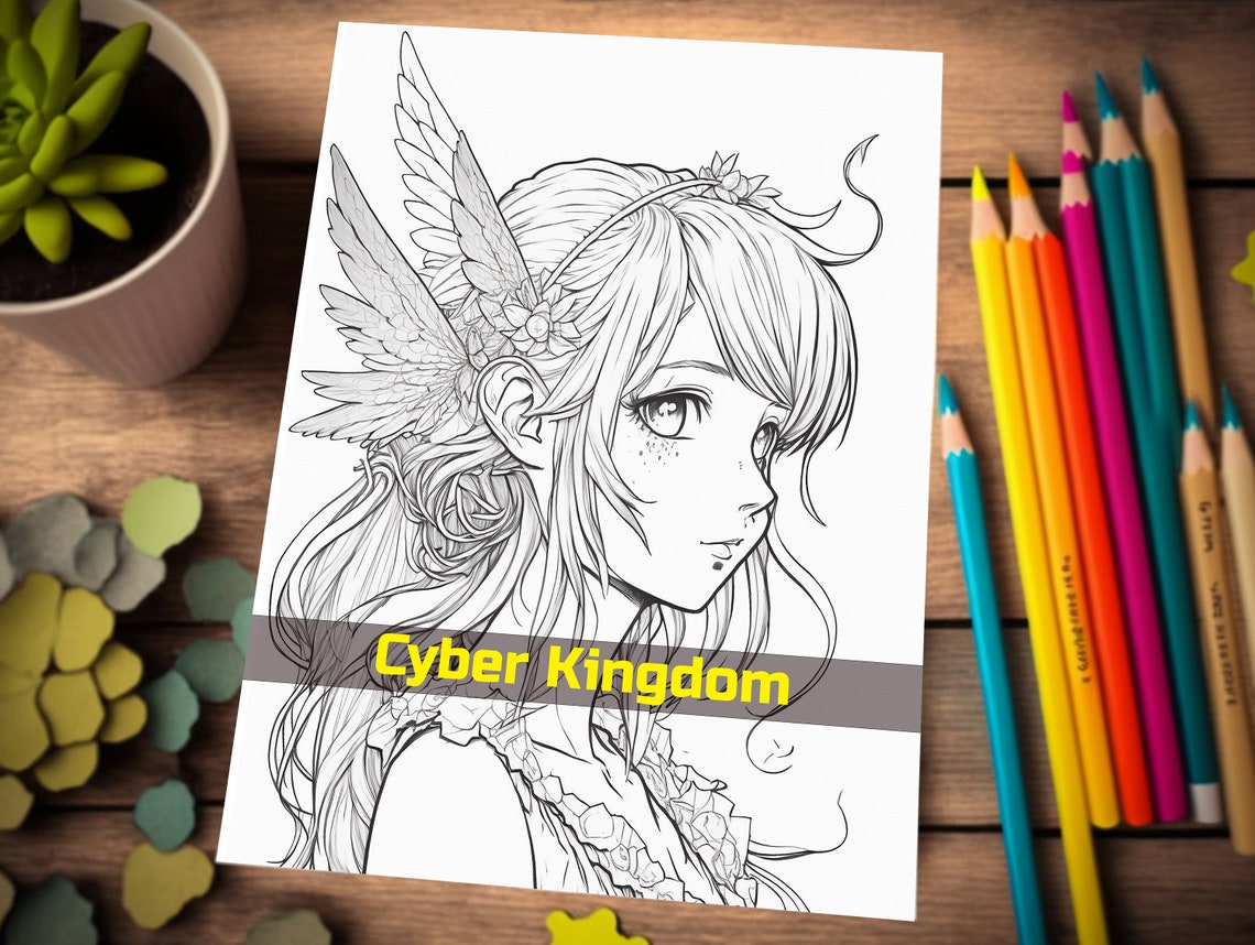 Anime Fairy Girl Coloring Page - Etsy