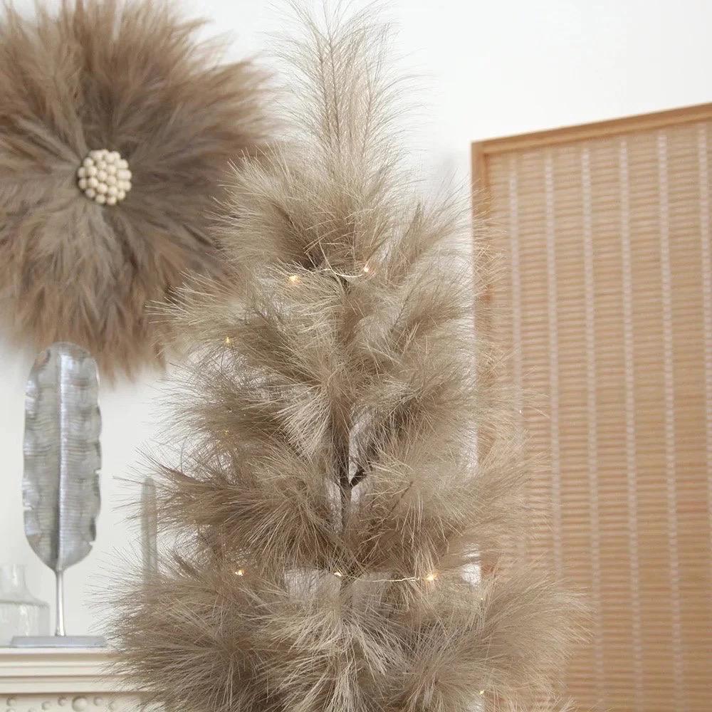 Cocoa Brown Luxury Faux Fur Christmas Pampas Grass Tree: Boho Christmas ...