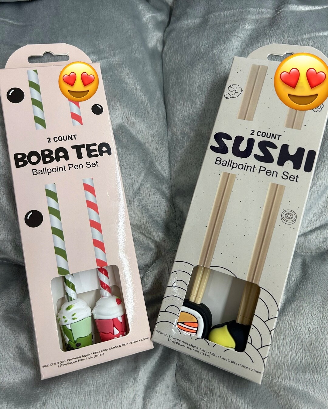 Boba Tea / Sushi 2 Count Ball Pen Set Come With Free Stickers - Etsy