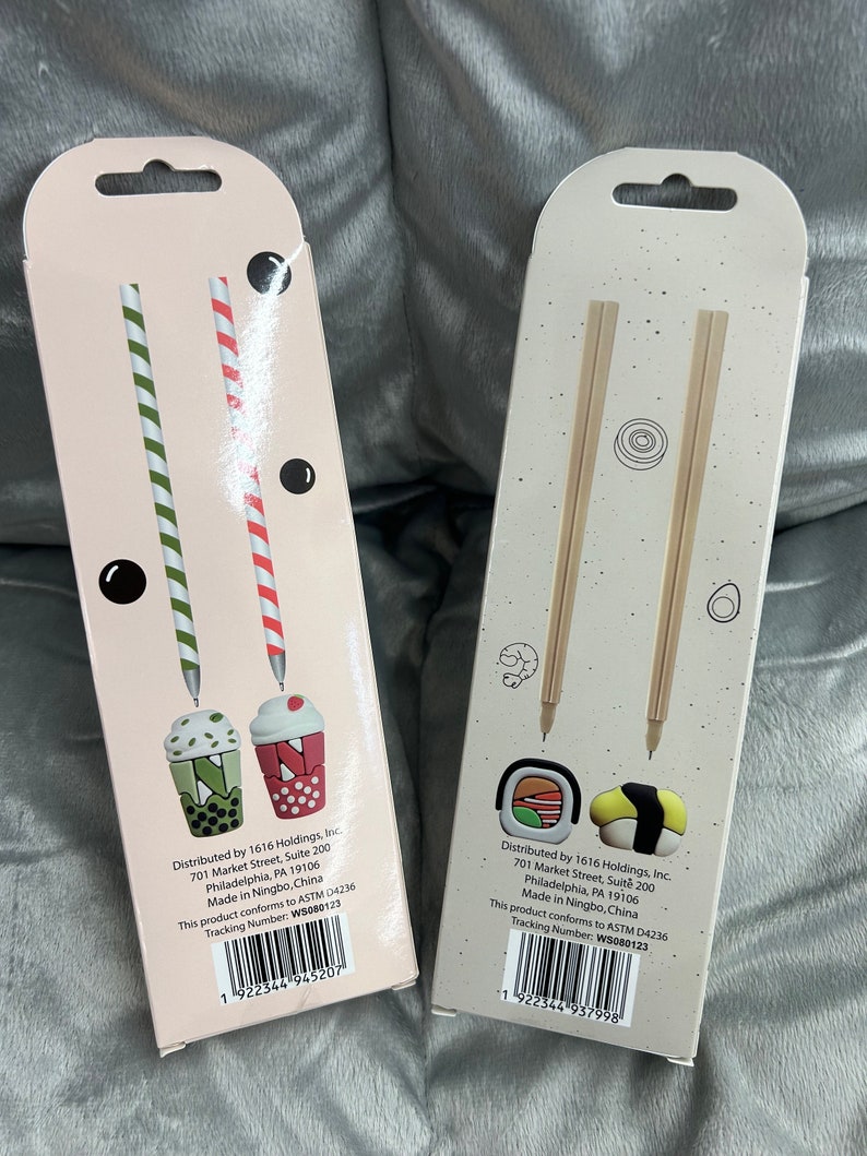 Boba Tea / Sushi 2 Count Ball Pen Set Come With Free Stickers - Etsy