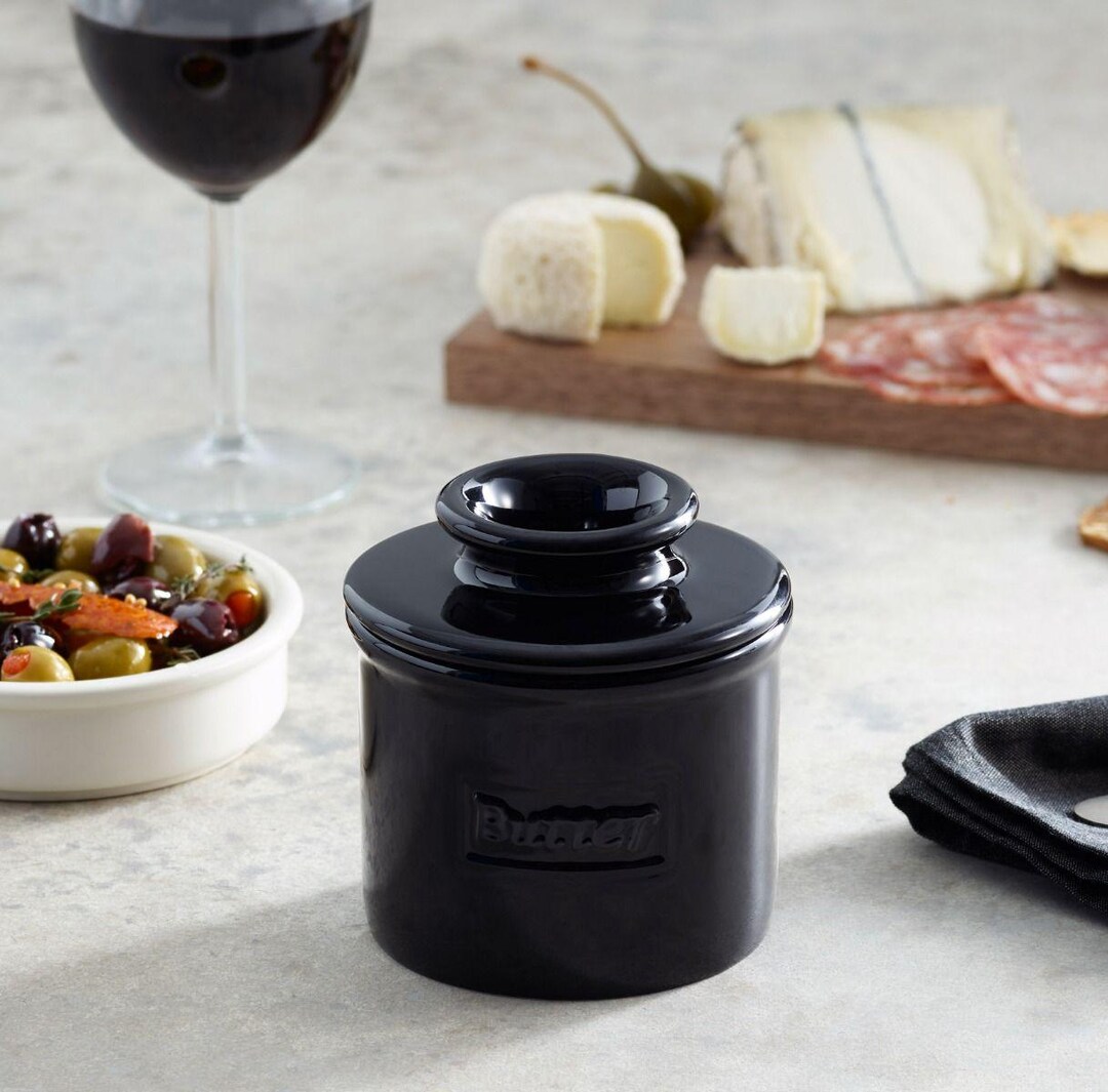 Midnight Black Café Retro Butter Bell® Crock – French Ceramic Butter ...