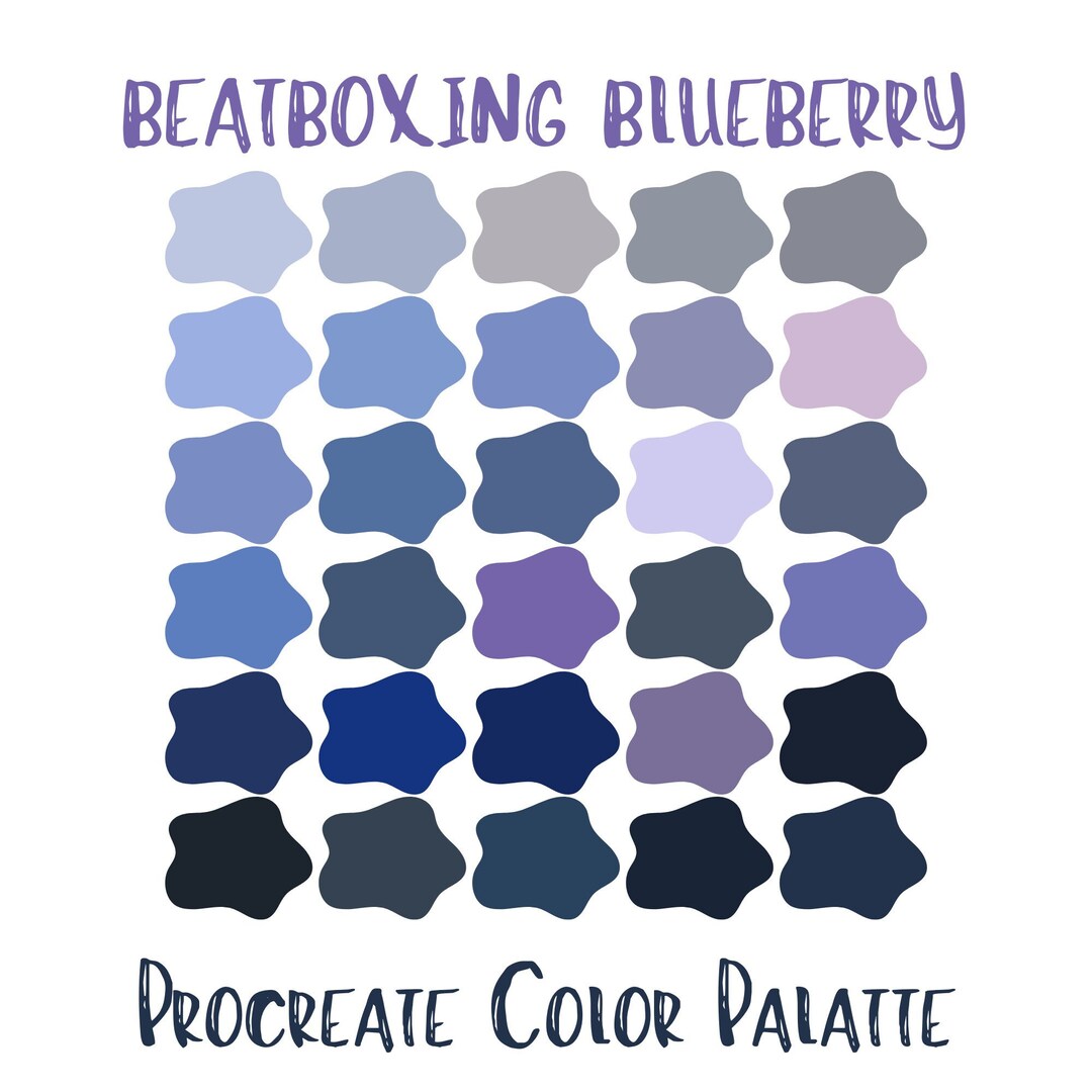 Beatboxing Blueberry- Procreate Swatches for Artists - Digital Color ...