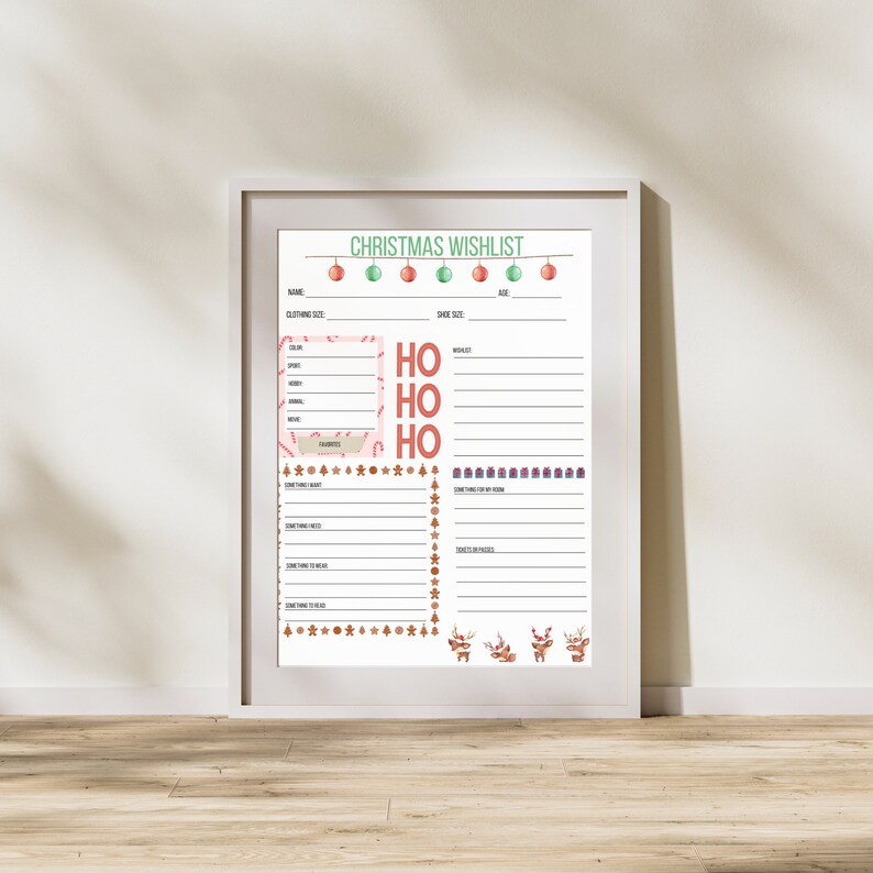 Want, Need, Read, Wear Christmas Wishlist for Kids - Etsy