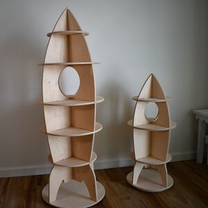 Rotating Bookshelf for Boys Room Bookcase Kids Rocket Bookcase ...