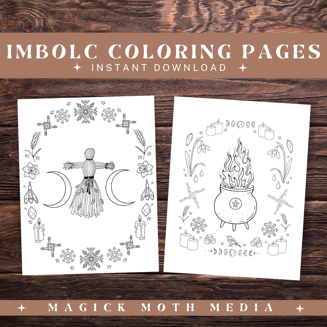 Imbolc Coloring Pages - Printable Pagan Art | Brigid's Cross & Seasonal ...
