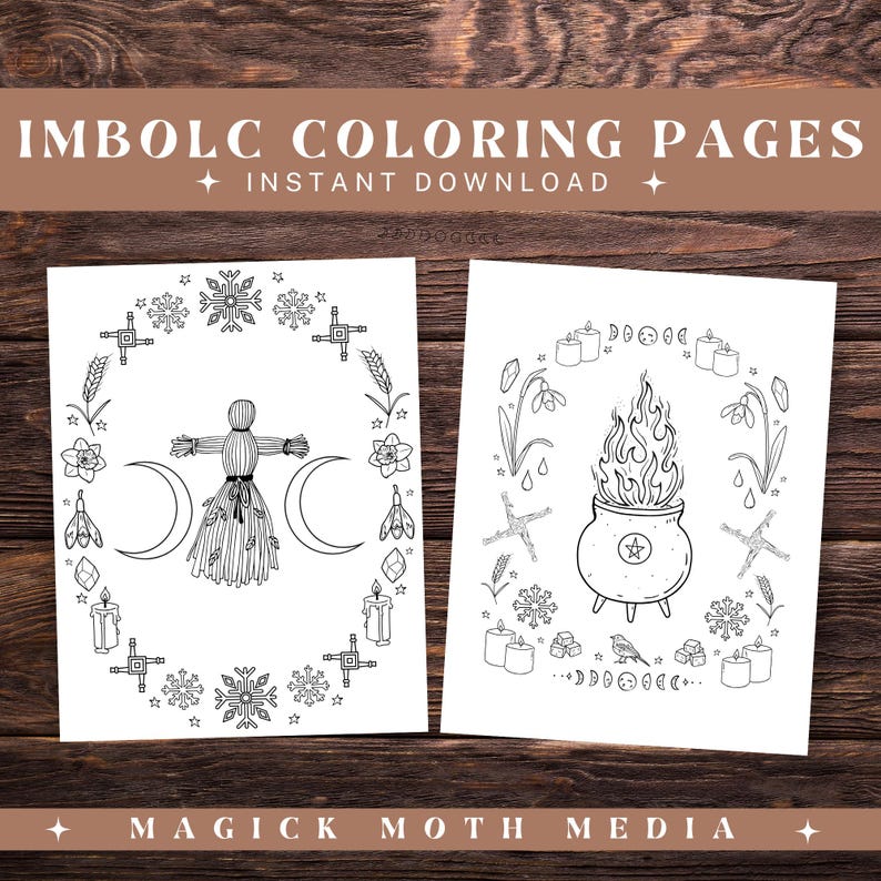 Imbolc Coloring Pages - Printable Pagan Art | Brigid's Cross & Seasonal ...