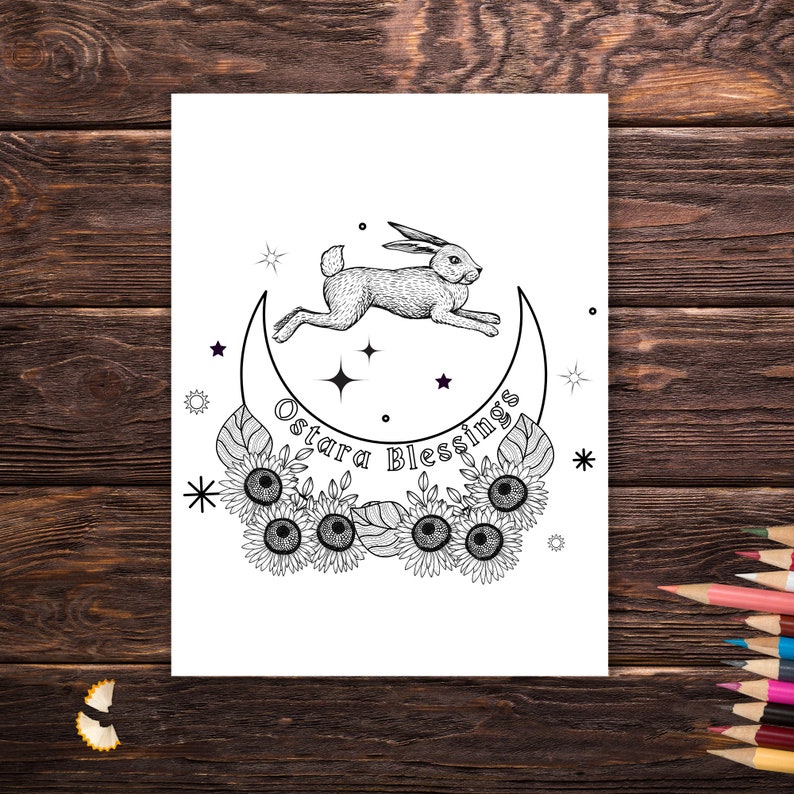 Ostara Coloring Pages 5 Page Printable Coloring Book Pagan Sabbat ...