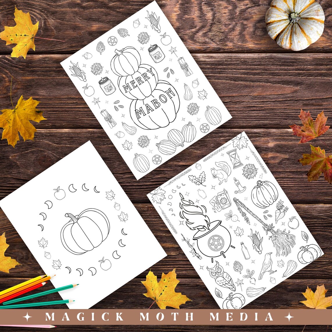 Mabon Coloring Pages: Autumn Equinox Printable Designs (digital ...