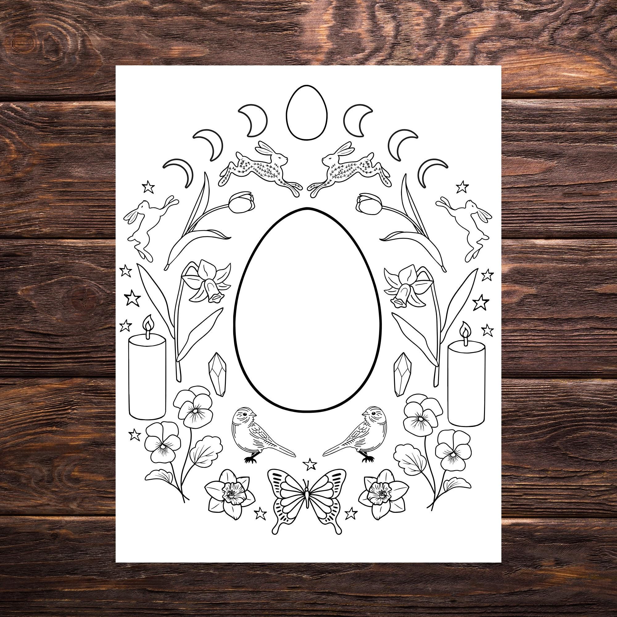Ostara Coloring Pages| Pagan Sabbat Activities| Witchcraft Coloring ...