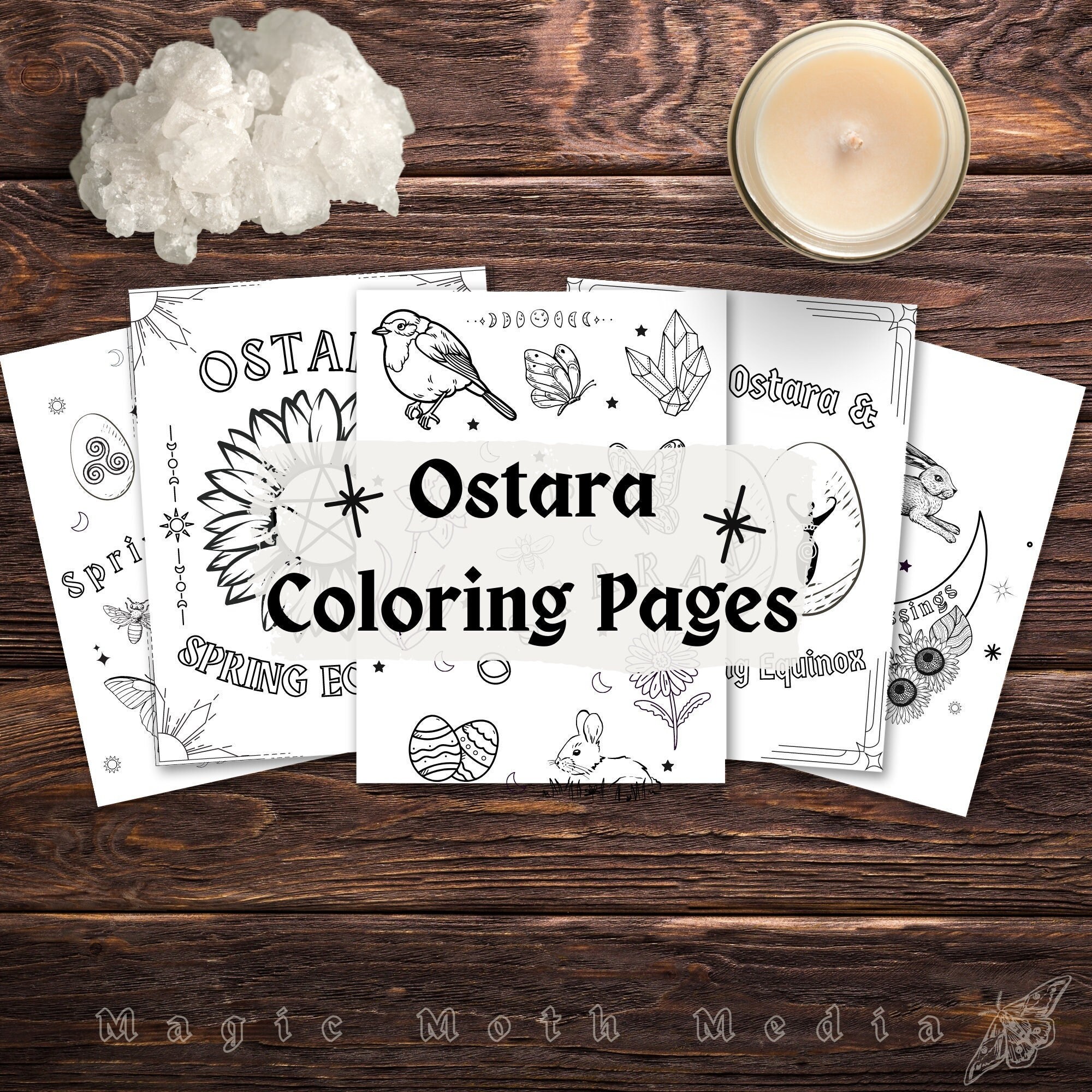 Ostara Coloring Pages 5 Page Printable Coloring Book Pagan Sabbat ...