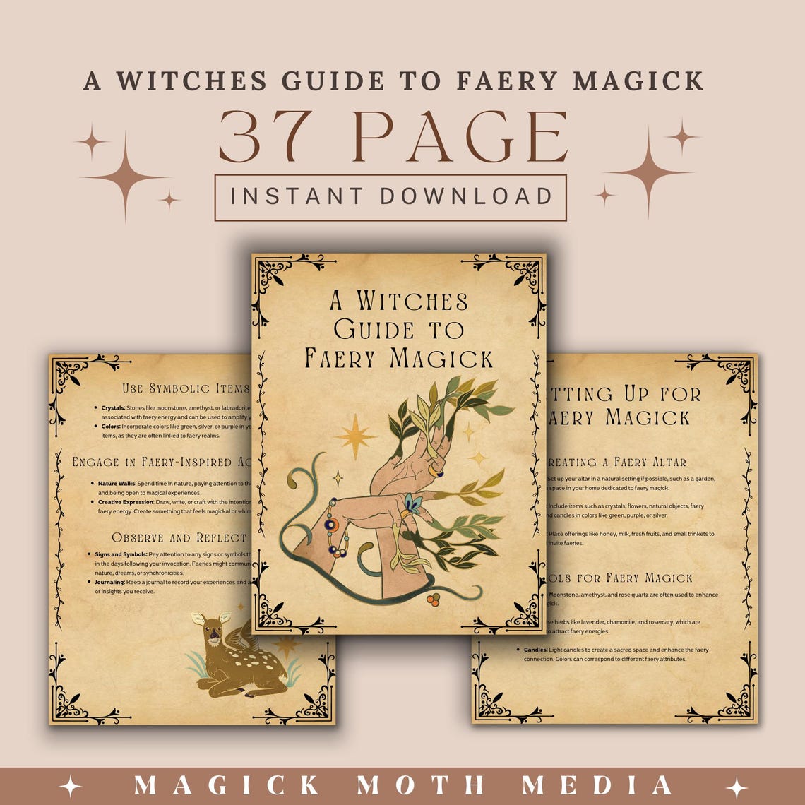 A Witches Guide to Faery Magick 37 Grimoire Pages Faery Spells ...