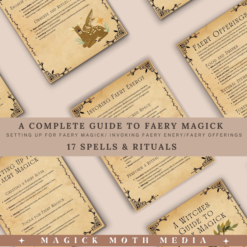 A Witches Guide to Faery Magick | 37 Grimoire Pages | Faery Spells ...