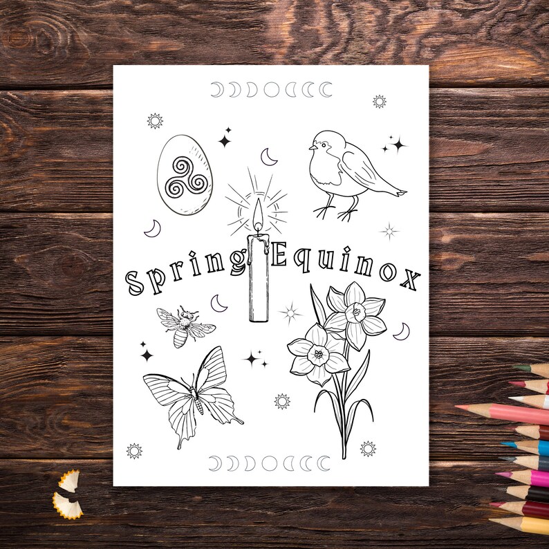 Ostara Coloring Pages 5 Page Printable Coloring Book Pagan Sabbat ...