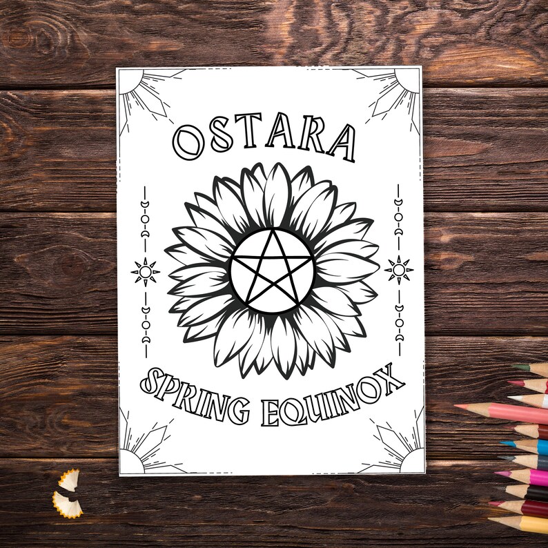 Ostara Coloring Pages 5 Page Printable Coloring Book Pagan Sabbat ...