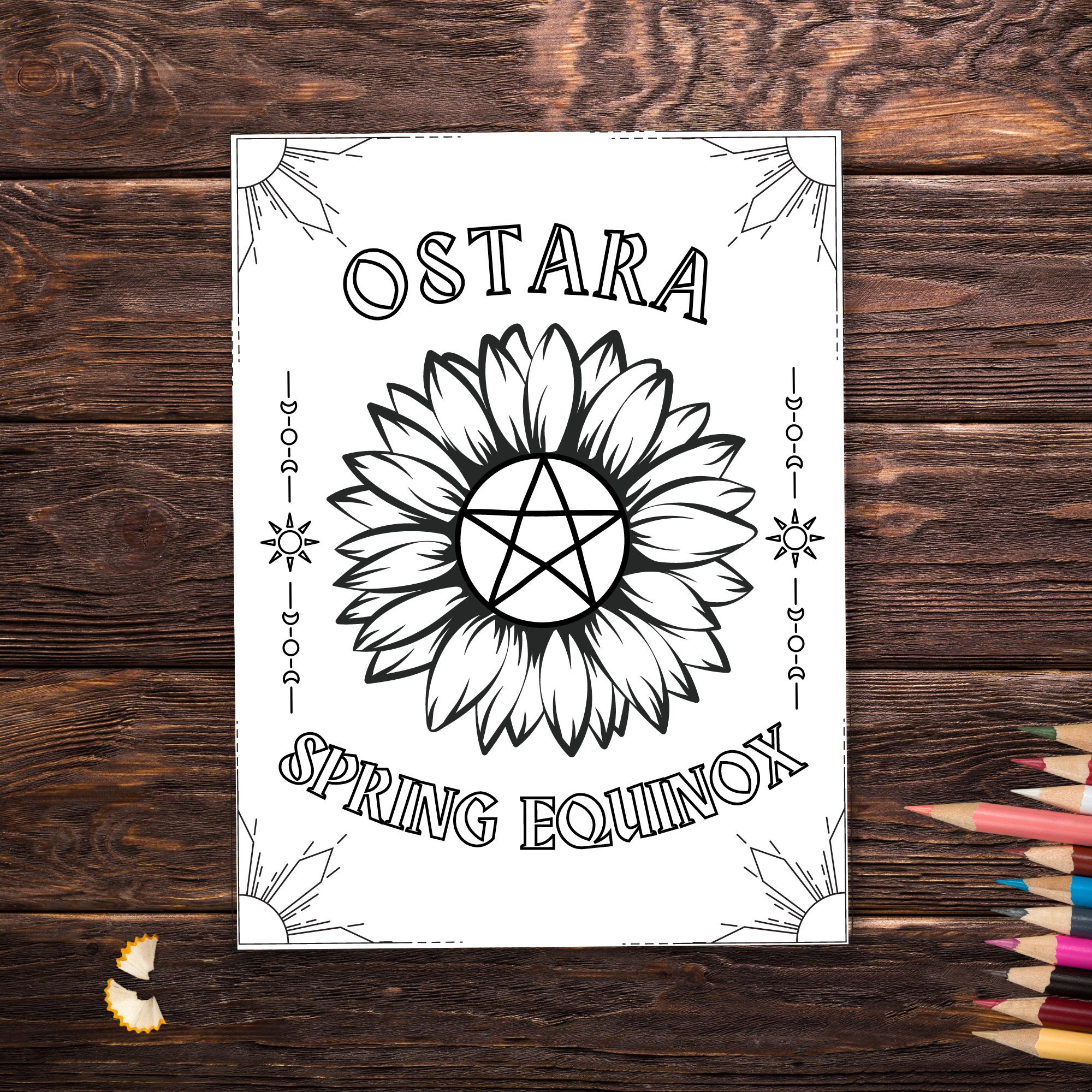 Ostara Coloring Pages 5 Page Printable Coloring Book Pagan Sabbat ...