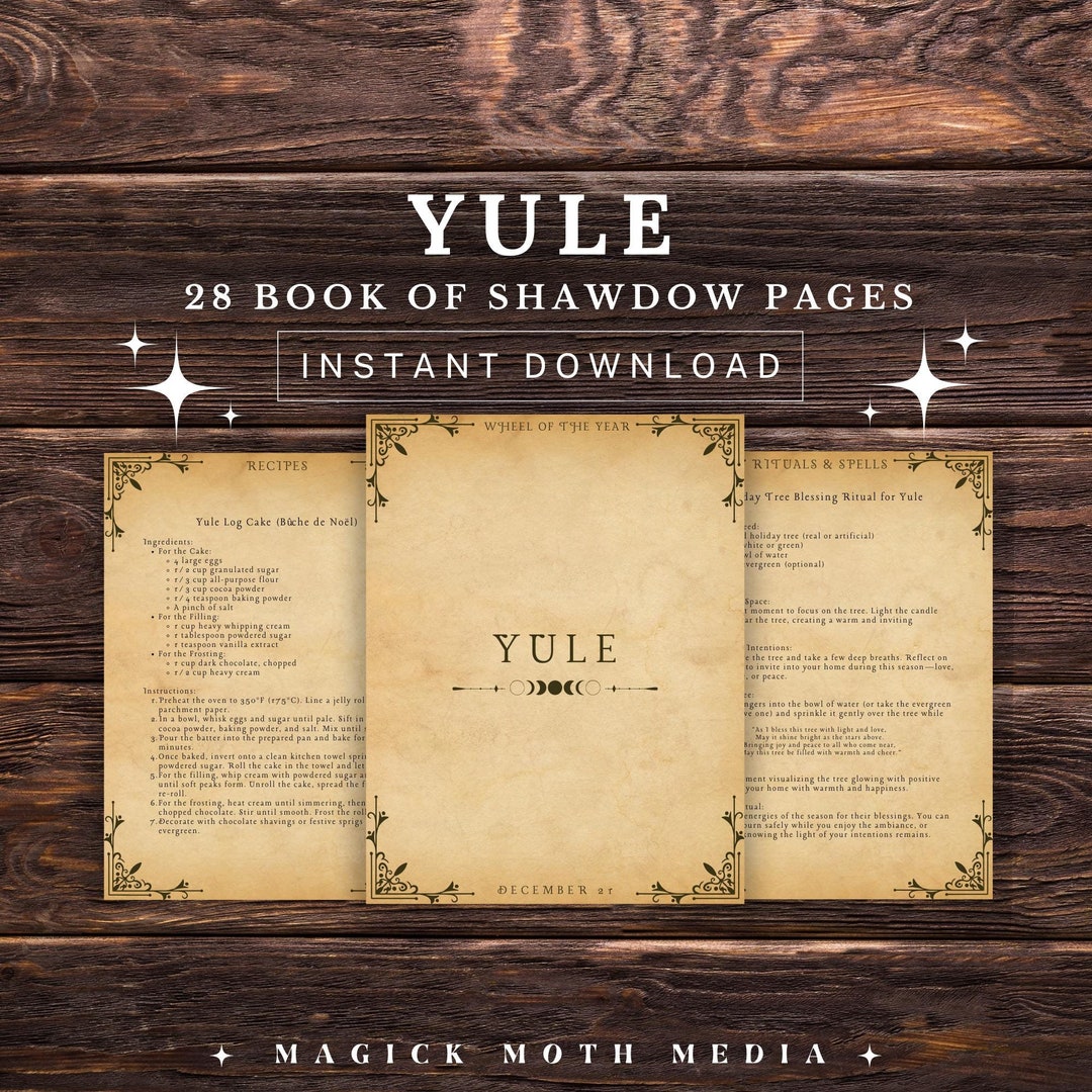 Yule Book of Shadow Pages 28 Page Instant Download Spells and Rituals ...