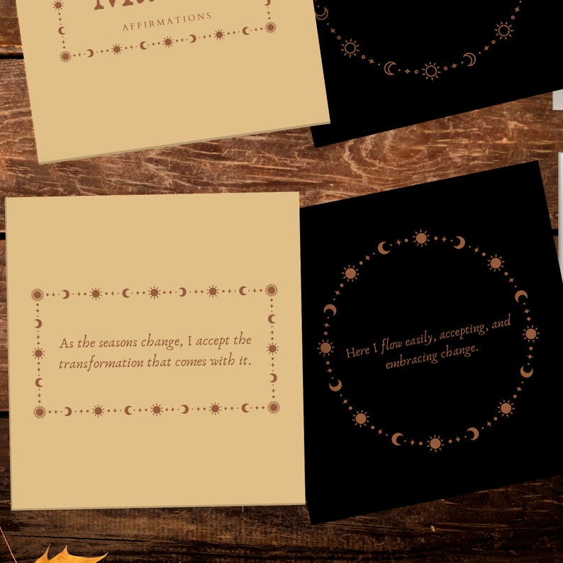 Mabon Affirmation Cards Printable Affirmations Autumn - Etsy
