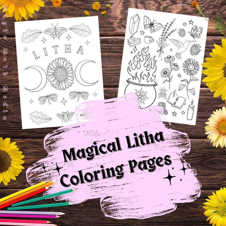 Summer Solstice Coloring Printable Pages, Litha Activities, Midsummer ...