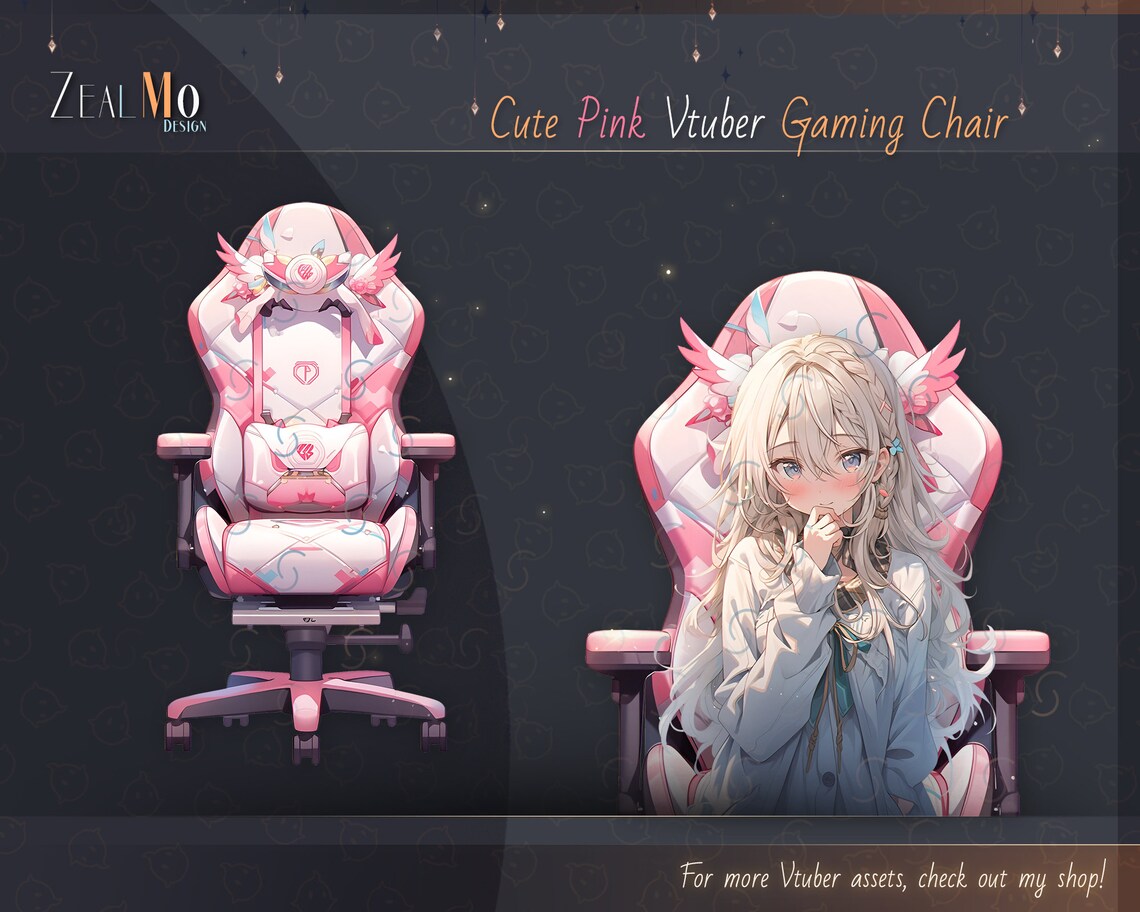 2x Cute Vtuber Fantasy Gaming Chairs / Vtuber Asset / Vtuber Stream ...