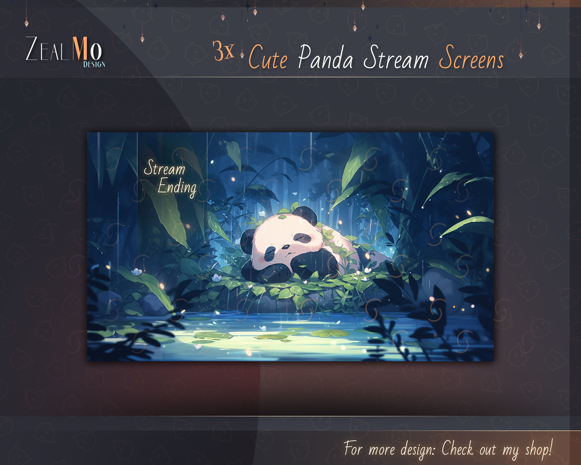 3x Cute Panda Stream Screen / Starting, Be Right Back & Ending Stream ...