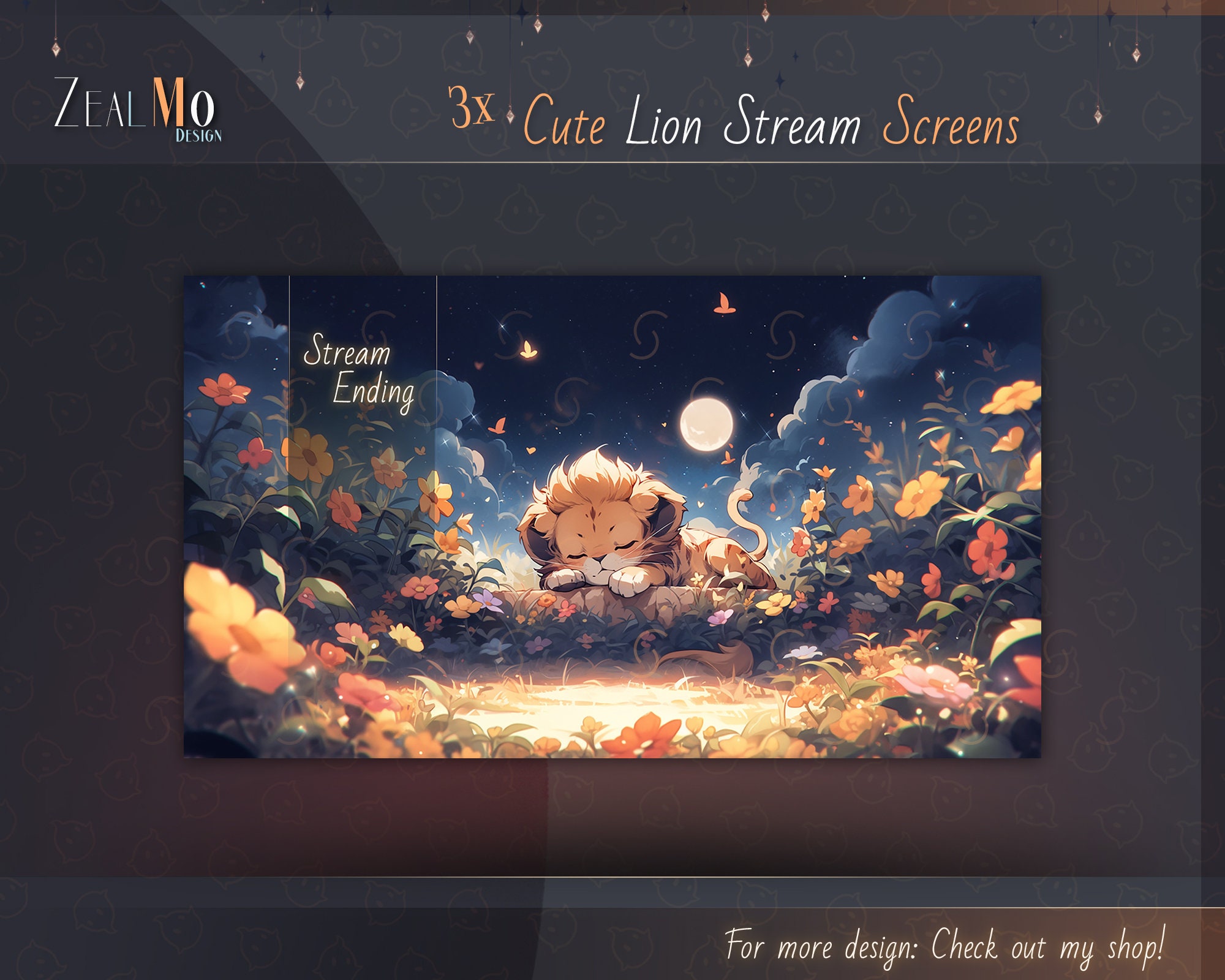 3x Cute Lion Stream Screen / Starting, Be Right Back & Ending Stream ...