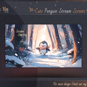 3x Cute Penguin Stream Screen / Starting, Be Right Back & Ending Stream ...