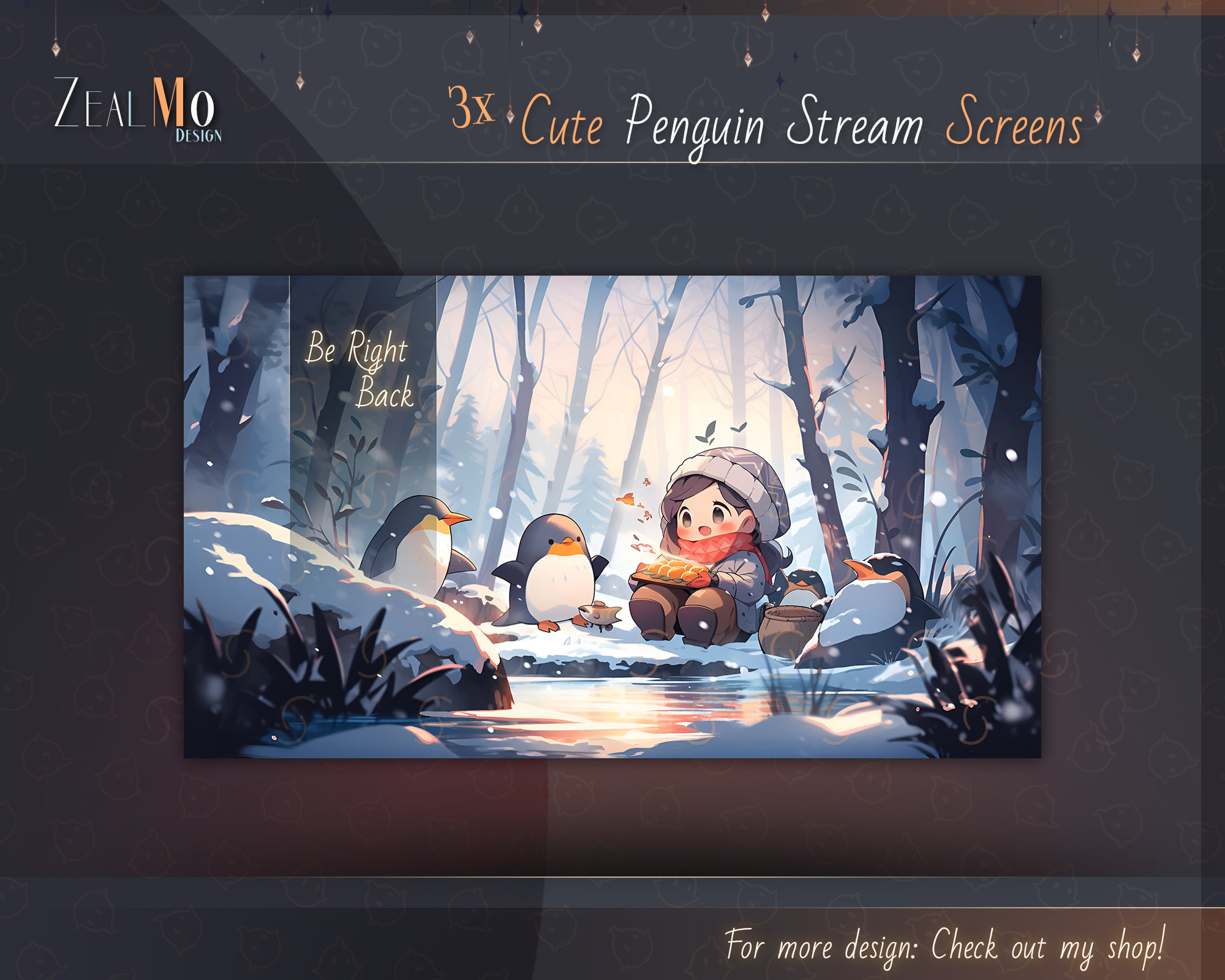 3x Cute Penguin Stream Screen / Starting, Be Right Back & Ending Stream ...