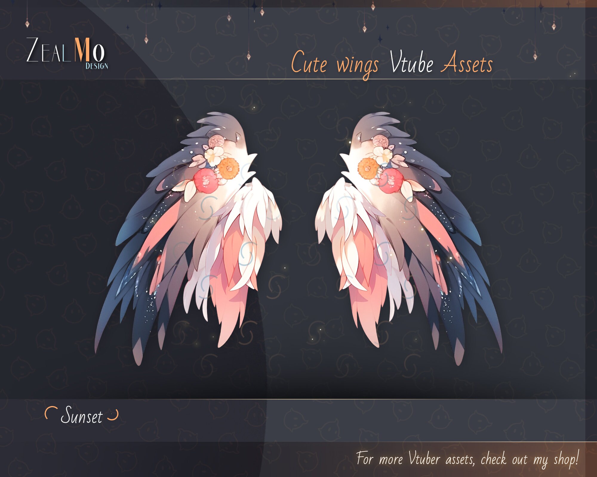 Cute Vtuber Fantasy Wings / Vtuber Asset / Vtuber Stream Decoration ...