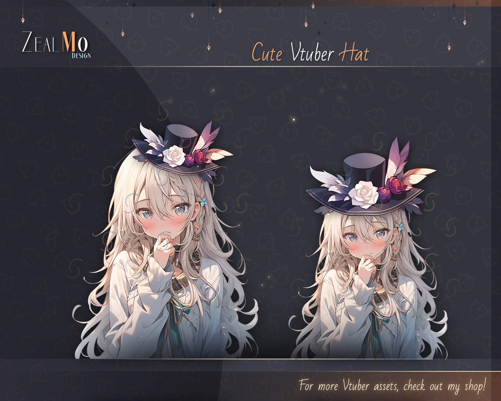Cute Vtuber Elegant Hat / Vtuber Asset / Vtuber Stream - Etsy