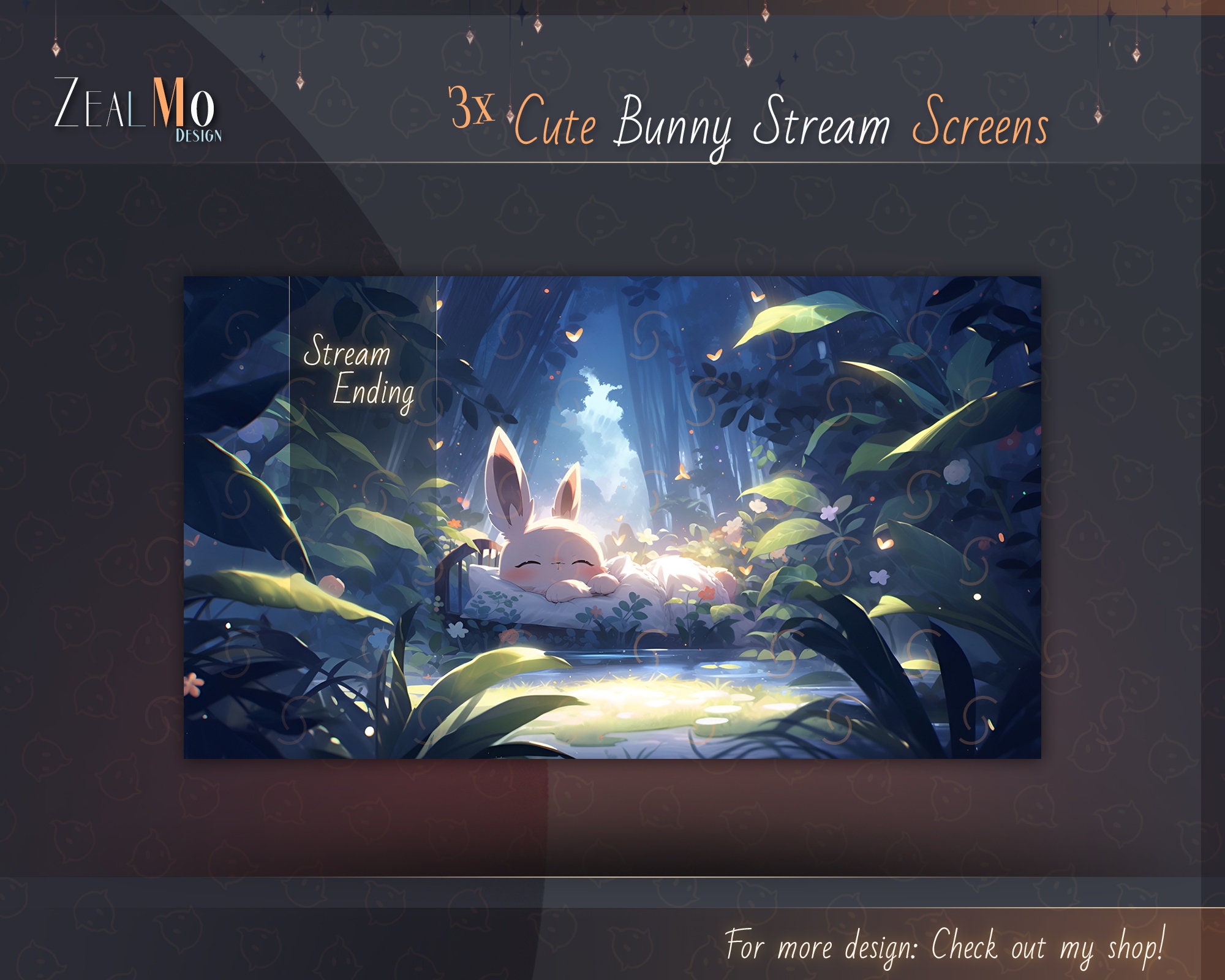 3x Cute Bunny Stream Screen / Starting, Be Right Back & Ending Stream ...