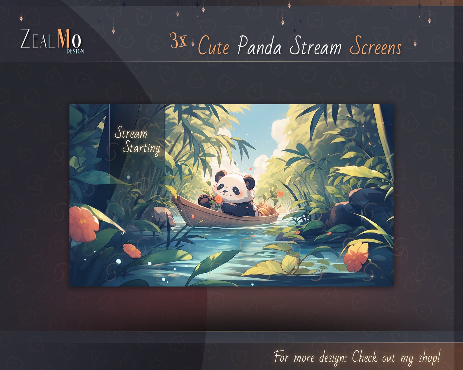 3x Cute Panda Stream Screen / Starting, Be Right Back & Ending Stream ...