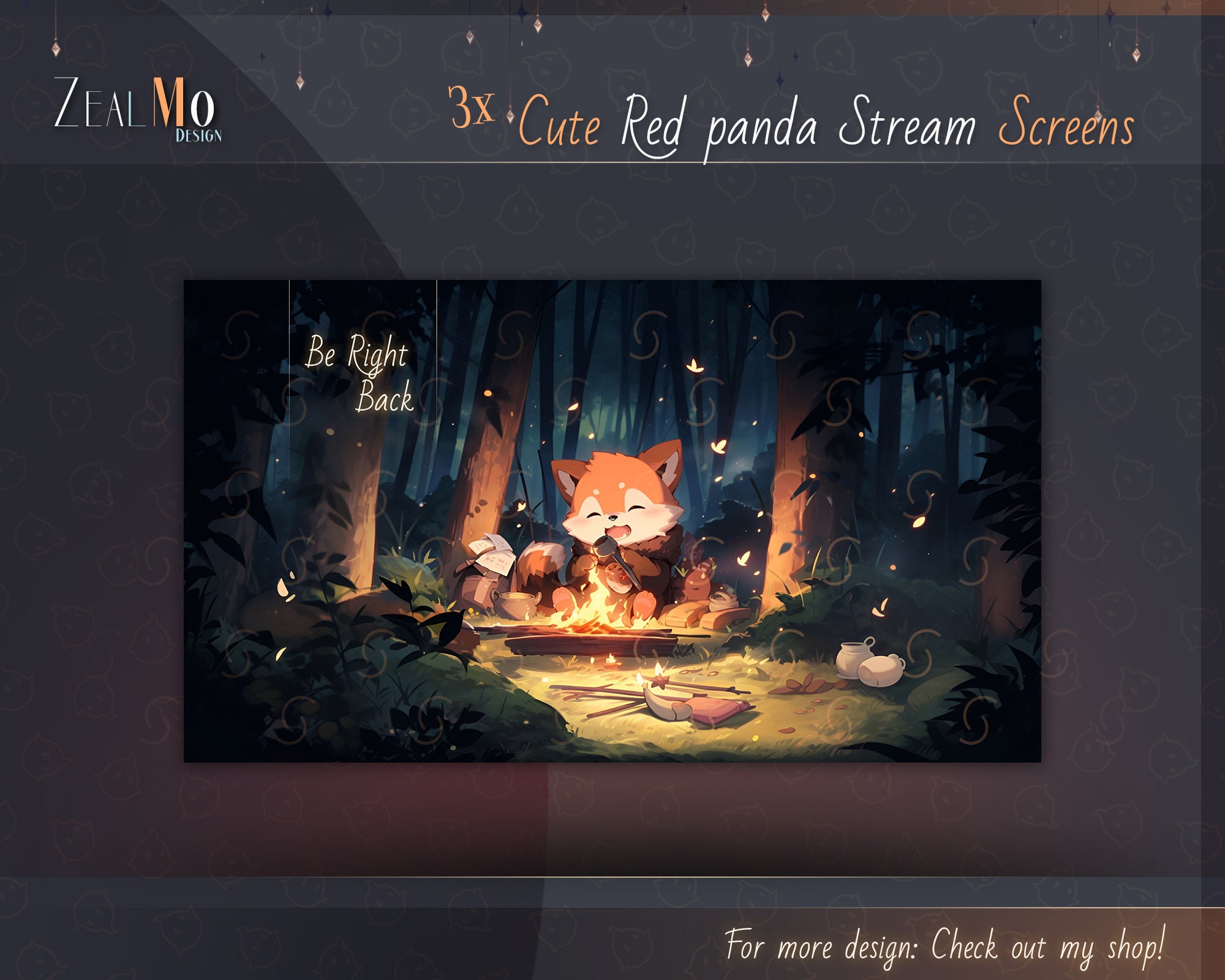 3x Cute Red Panda Stream Screen / Starting, Be Right Back & Ending ...