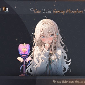 2x Cute Vtuber Fantasy Microphone / Vtuber Asset / Vtuber Stream ...