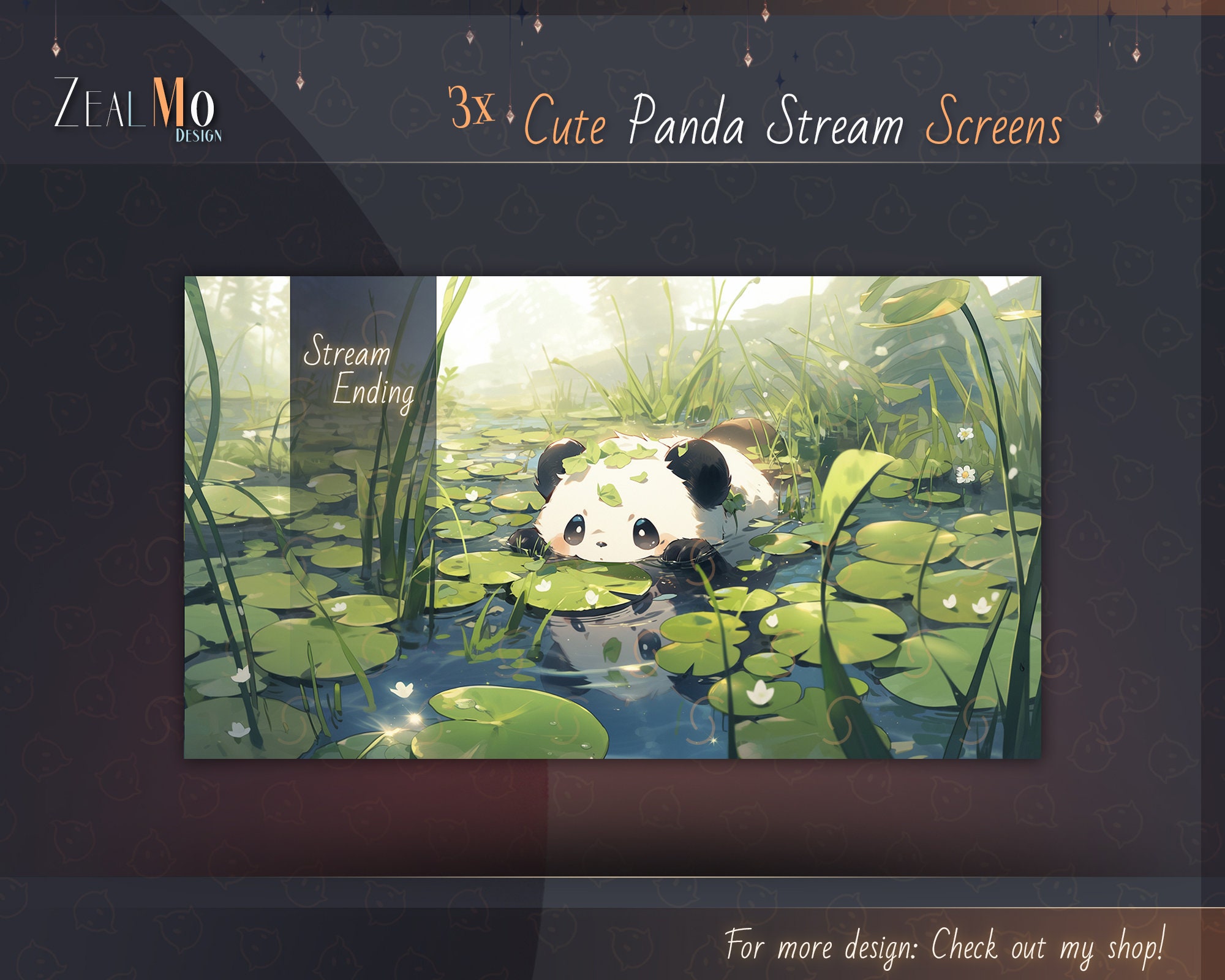 3x Cute Panda Stream Screen / Starting, Be Right Back & Ending Stream ...