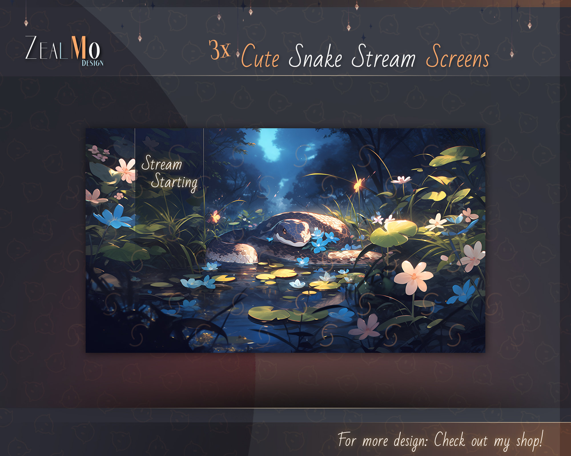 3x Cute Snake Stream Screen / Starting, Be Right Back & Ending Stream ...