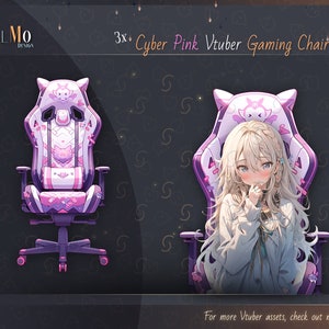 3x Cute Vtuber Fantasy Gaming Chairs / Vtuber Asset / Vtuber Stream ...