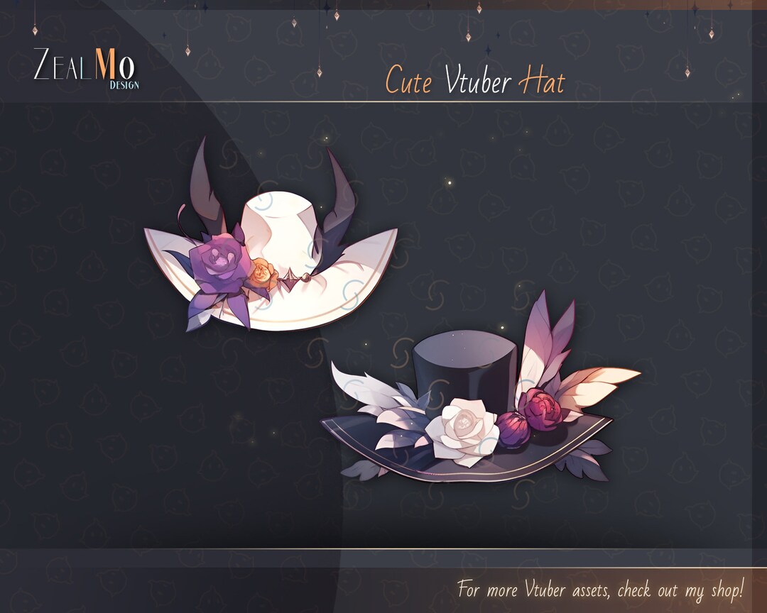 Cute Vtuber Elegant Hat / Vtuber Asset / Vtuber Stream Decoration ...