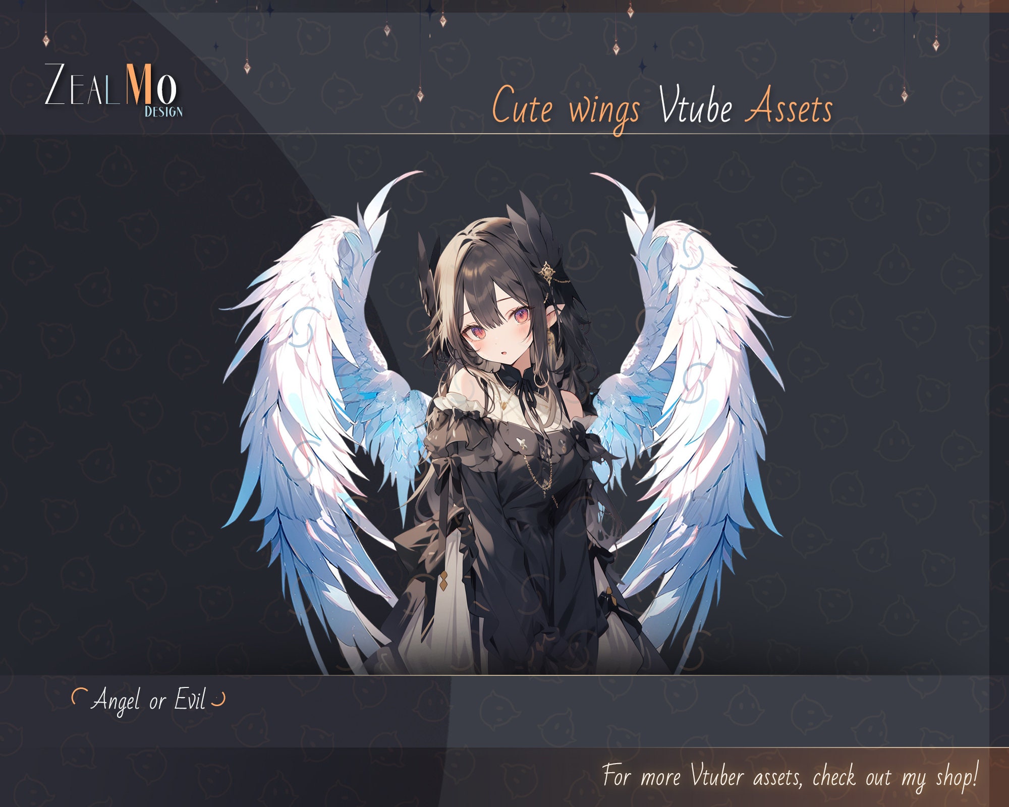 Cute Vtuber Fantasy Wings / Vtuber Asset / Vtuber Stream Decoration ...