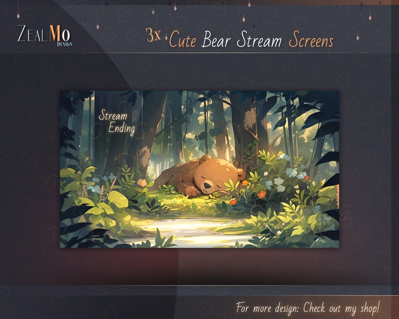 3x Cute Bear Stream Screen / Starting, Be Right Back & Ending Stream ...