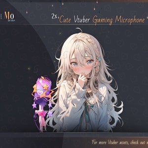 2x Cute Vtuber Fantasy Microphone / Vtuber Asset / Vtuber Stream ...