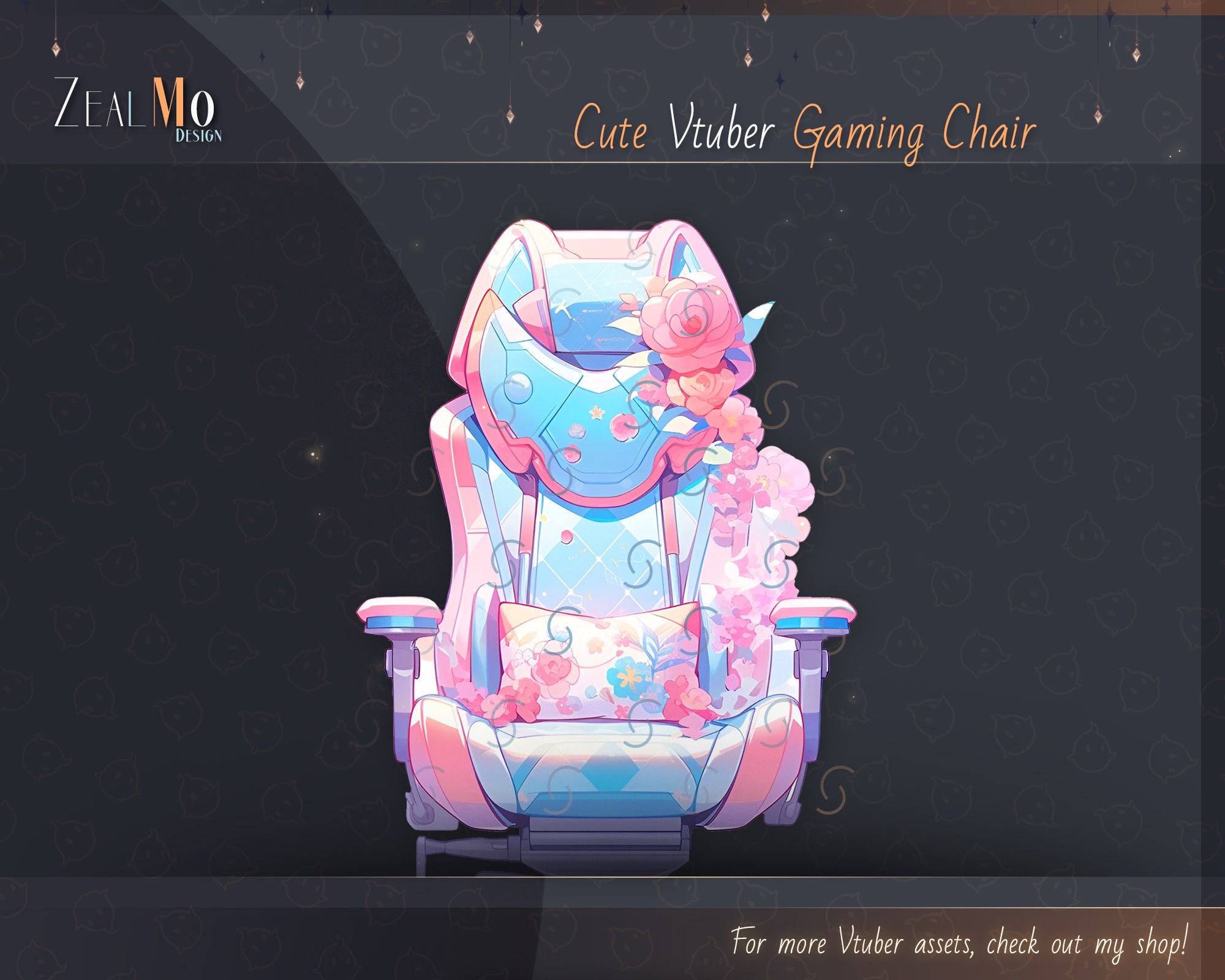 Cute Vtuber Fantasy Gaming Chair / Vtuber Asset / Vtuber Stream ...