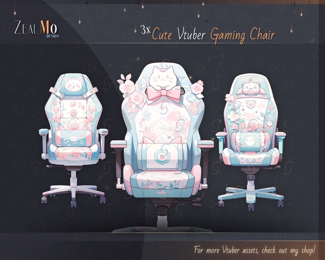 3x Cute Vtuber Fantasy Gaming Chairs / Vtuber Asset / Vtuber Stream ...