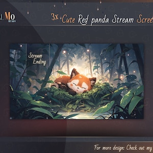 3x Cute Red Panda Stream Screen / Starting, Be Right Back & Ending ...