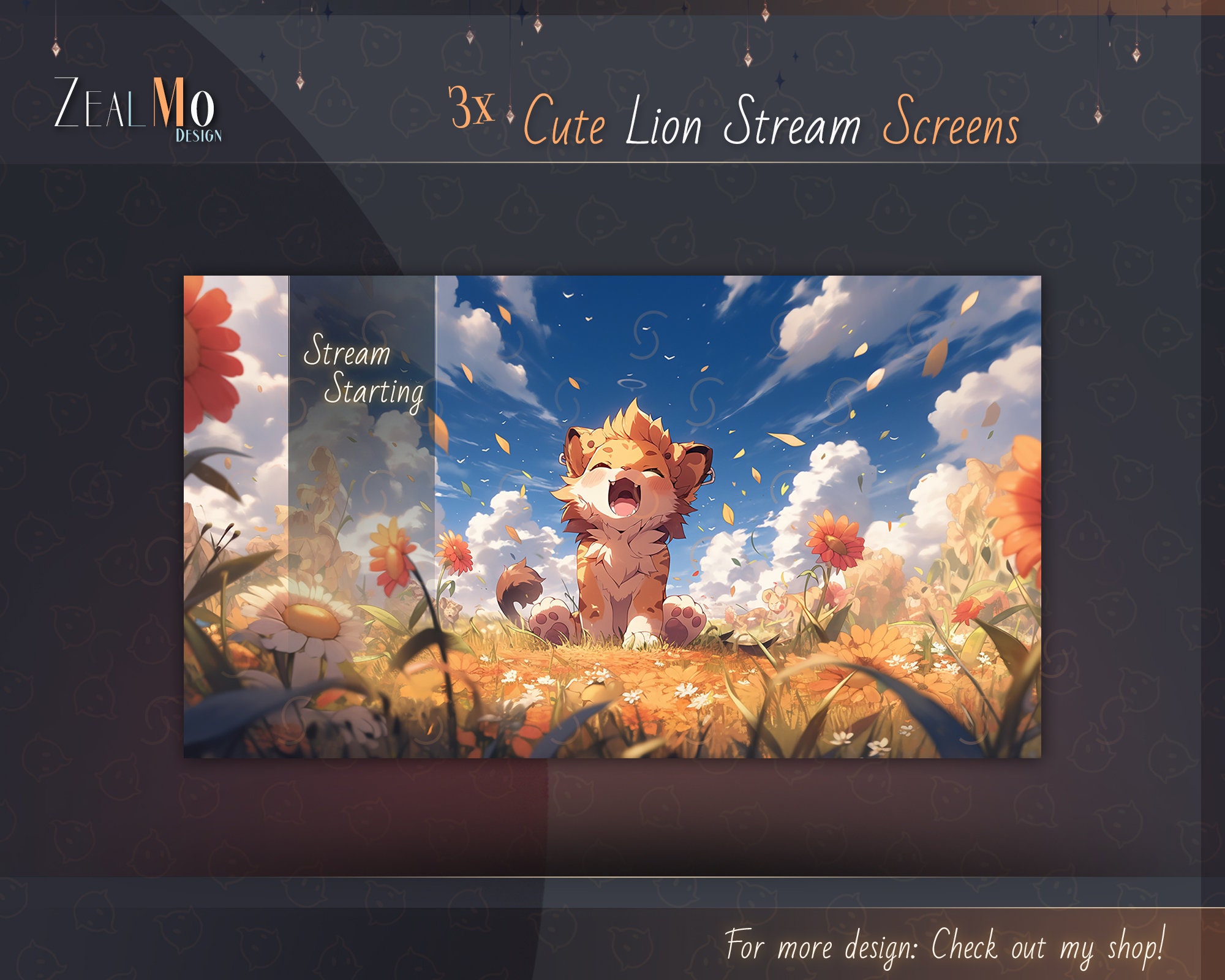 3x Cute Lion Stream Screen / Starting, Be Right Back & Ending Stream ...