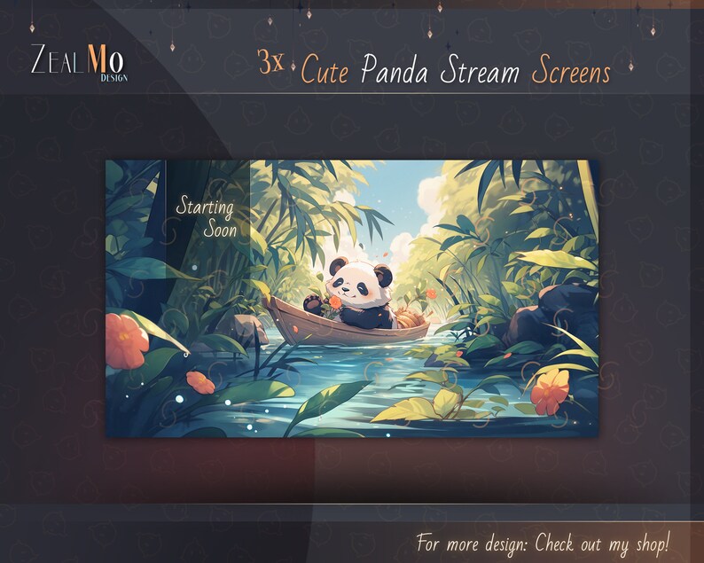 3x Cute Panda Stream Screen / Starting Be Right Back & Ending - Etsy