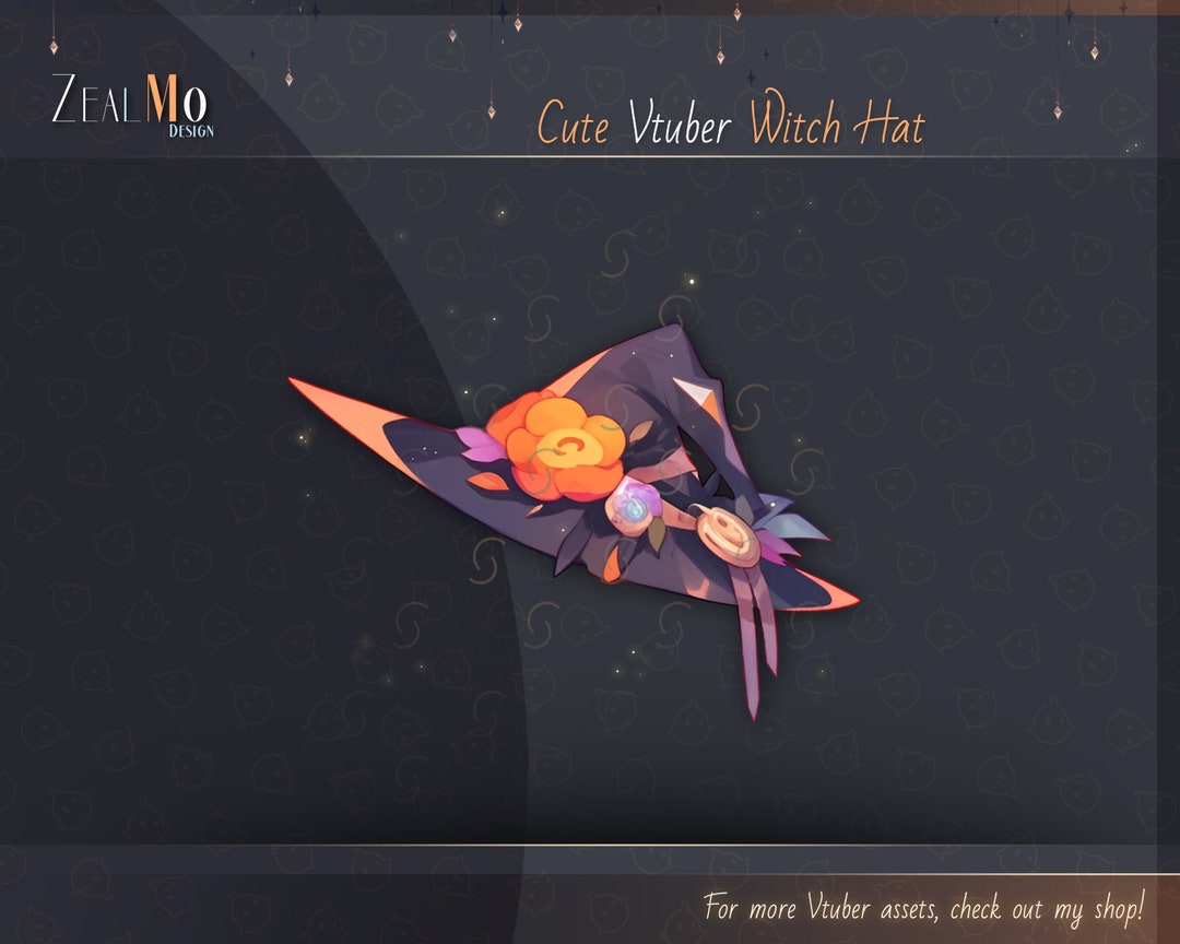 Cute Vtuber Fantasy Witch Hat / Vtuber Asset / Vtuber Stream Decoration ...