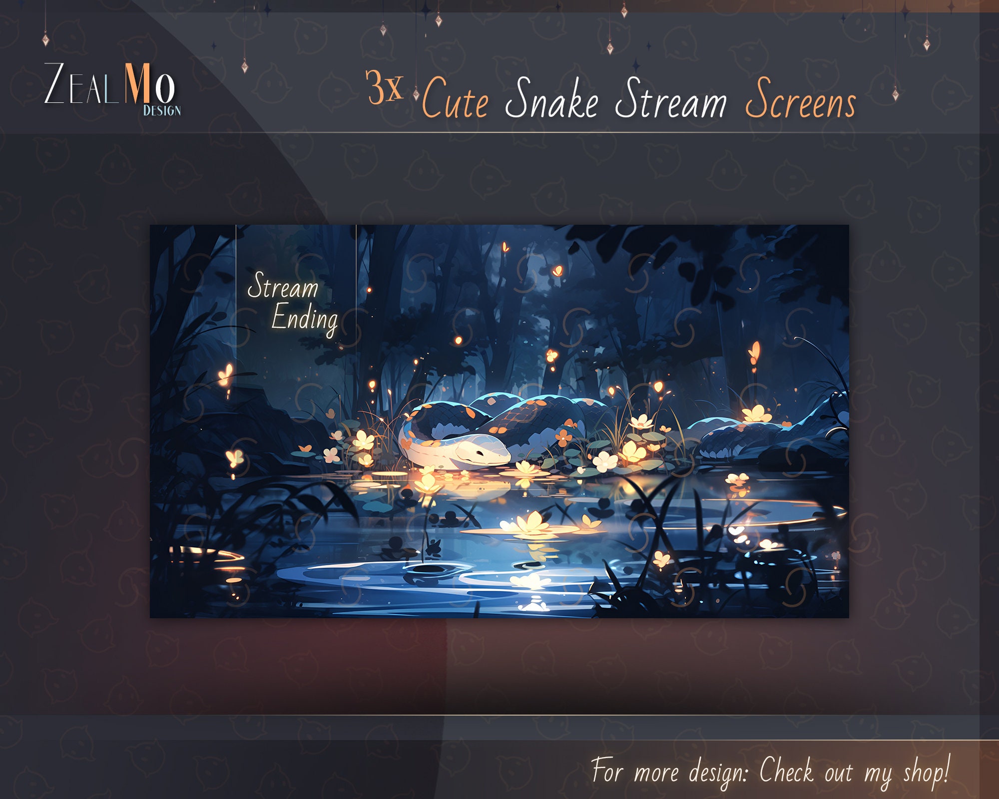 3x Cute Snake Stream Screen / Starting, Be Right Back & Ending Stream ...