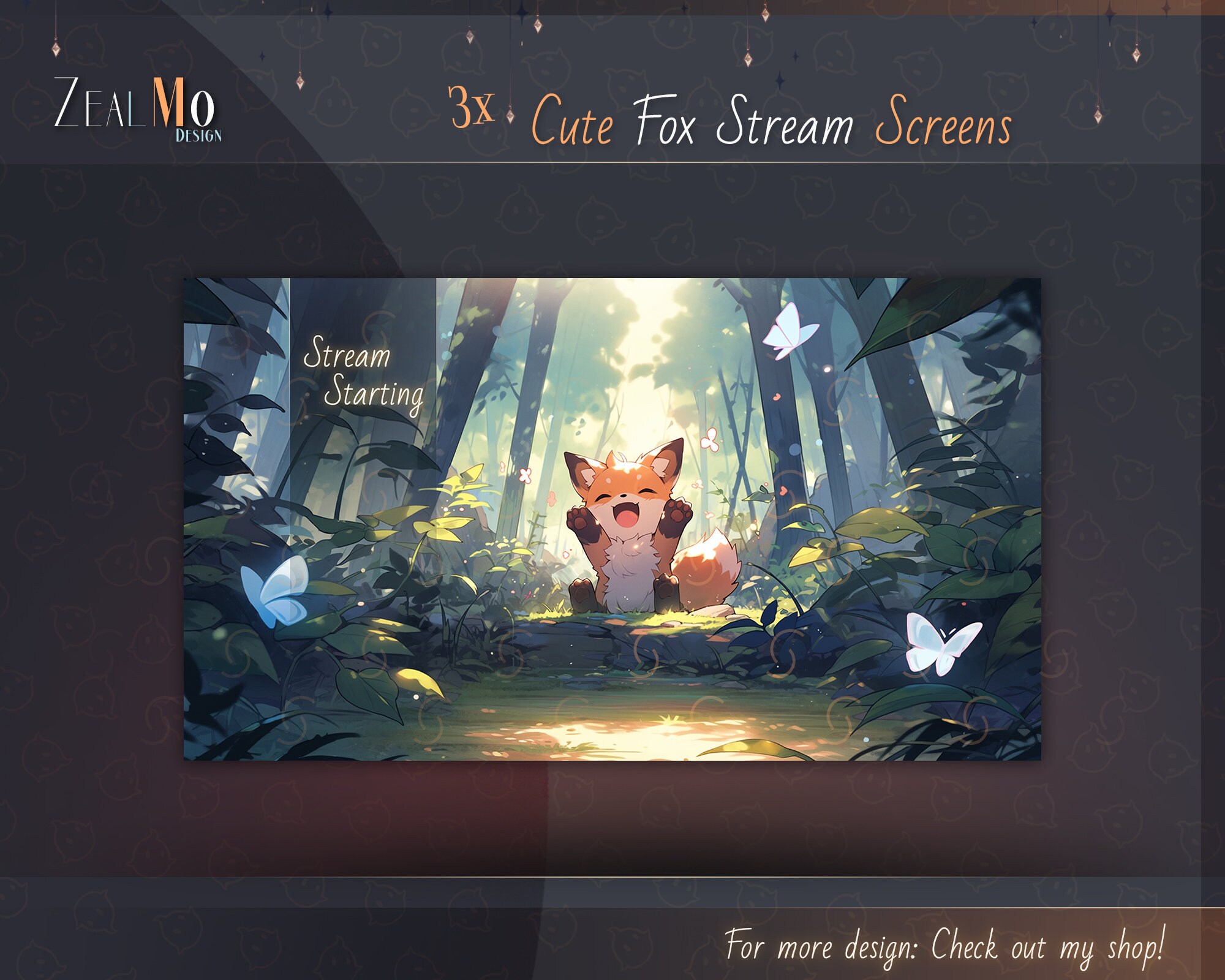 3x Cute Fox Stream Screen / Starting, Be Right Back & Ending Stream ...