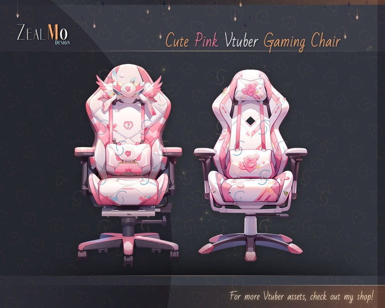 2x Cute Vtuber Fantasy Gaming Chairs / Vtuber Asset / Vtuber Stream ...