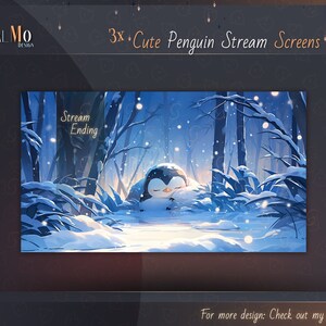 3x Cute Penguin Stream Screen / Starting, Be Right Back & Ending Stream ...